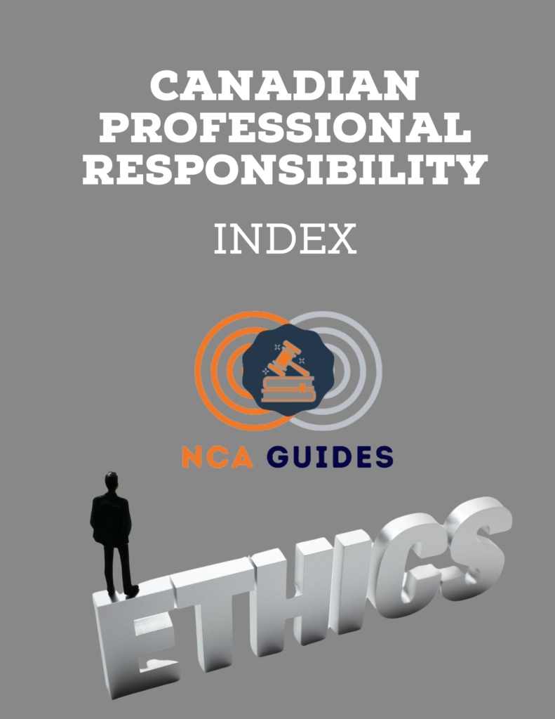 Professional Responsibility Index | NCA Tutoring & Exam Prep.