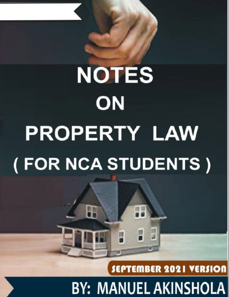 Property Law Notes | NCA Tutoring & Exam Prep.